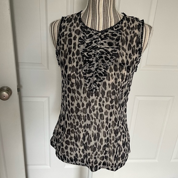 Emmelee for F.C. | Tops | Ultra Cute Sheer Animal Print Blouse | Poshmark